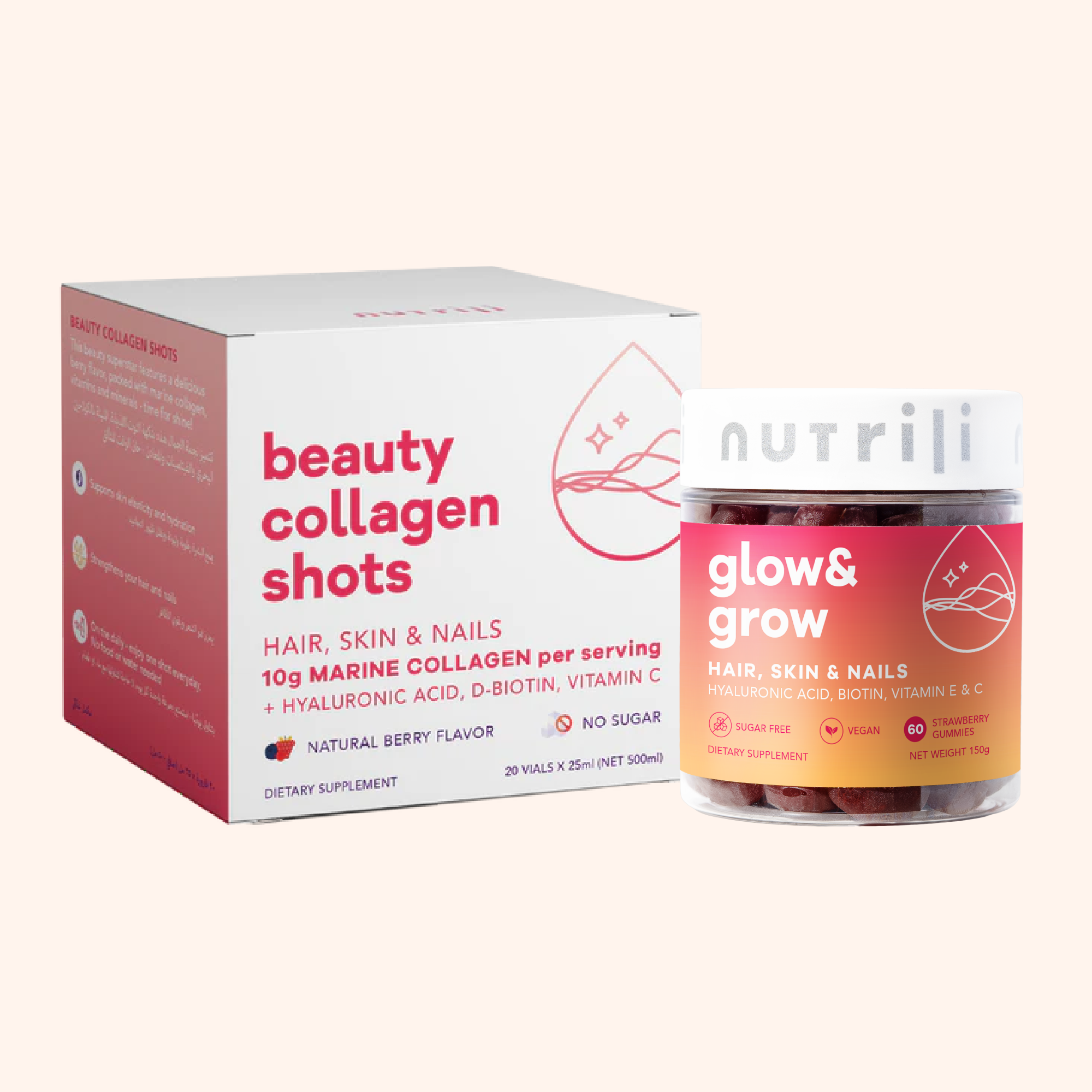 Beauty Duo | 10g Marine Collagen Drink & Vegan Gummies – Nutrili