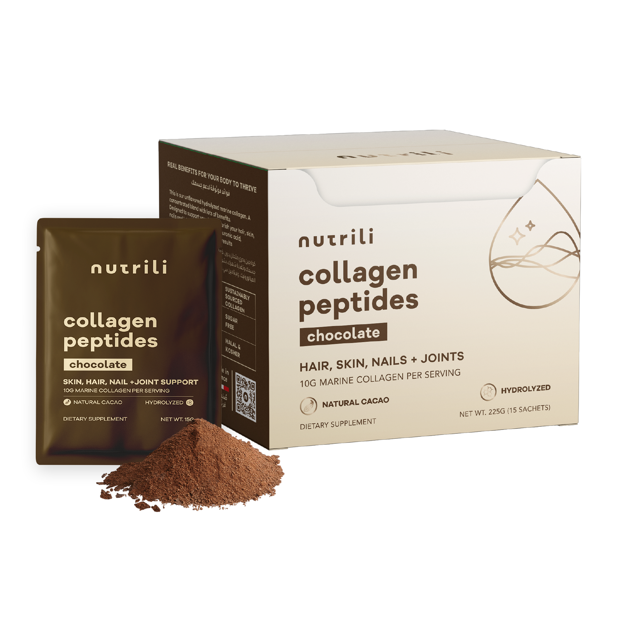 Chocolate Collagen Peptides Powder for Skin – Nutrili