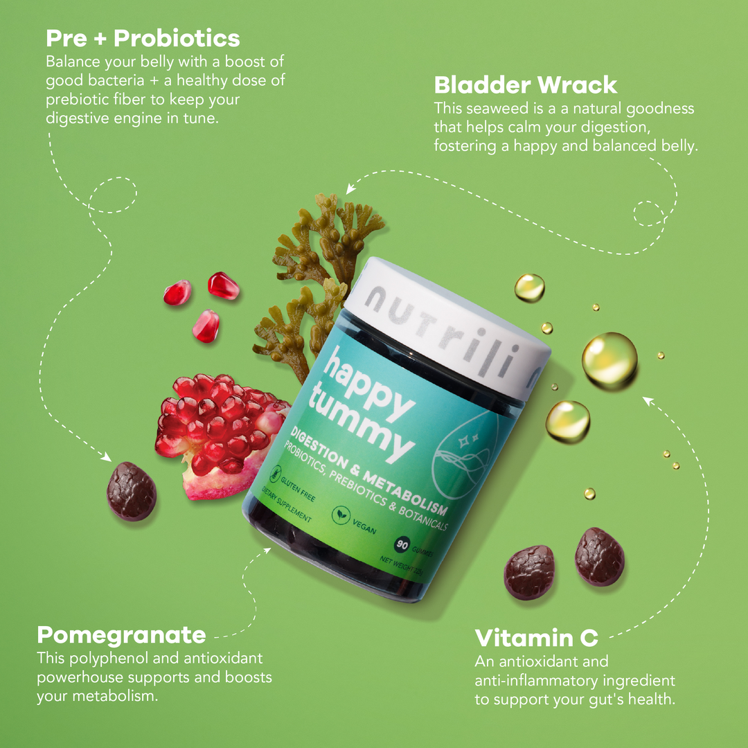 Happy Tummy Probiotics Gummies - Digestion & Metabolism | Sugar-free – Nutrili